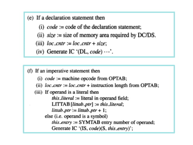 First pass of assembler