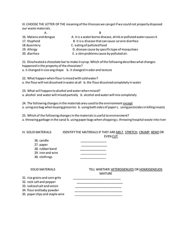 K-12 First Quarter test in science 4 | DOCX