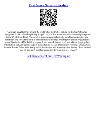 First Person Narrative Essay | PDF