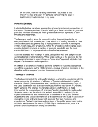 First person performing oral history in the world languages classroom ...