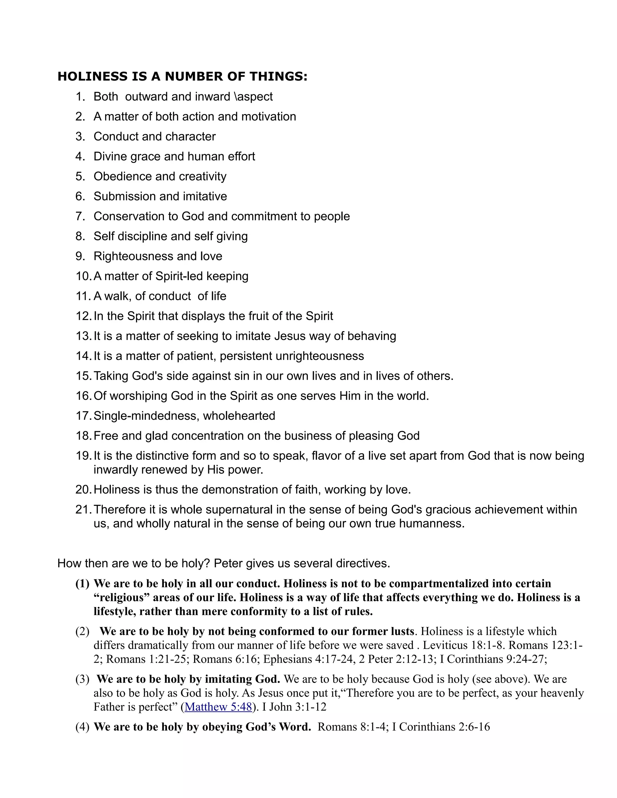 First peter 1 14 16 holiness | ODT