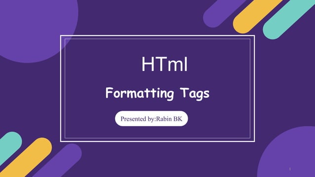 HTML text formatting tags | PPTX | Web Design and HTML | Internet