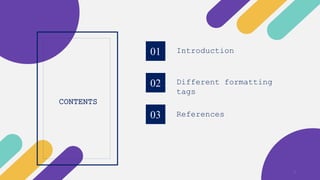 HTML text formatting tags | PPTX