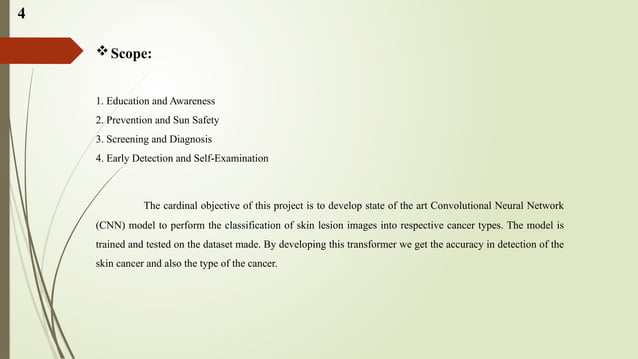 skin cancer detection using machine learning | PPTX