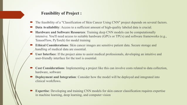 skin cancer detection using machine learning | PPTX