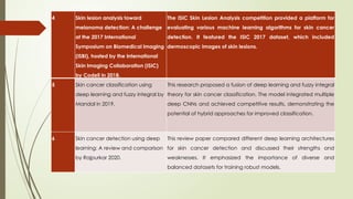 skin cancer detection using machine learning | PPTX