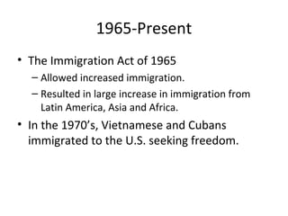 First presentation immigration and the united states | PPT