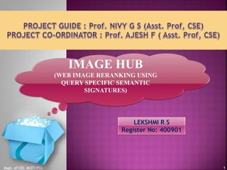 IEEE paper web image re-ranking using query specific semantic signatures | PPT
