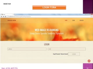 IEEE paper web image re-ranking using query specific semantic signatures | PPT