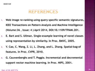 IEEE paper web image re-ranking using query specific semantic signatures | PPT