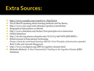 First Principles of Instruction- David Merrill | PPT