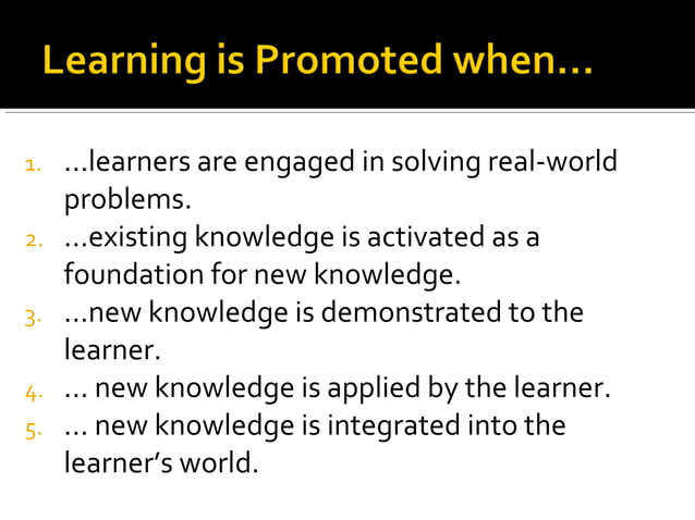 First Principles of Instruction- David Merrill | PPT | Workshops and ...