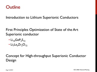 First principles design of lithium superionic conductors | PDF