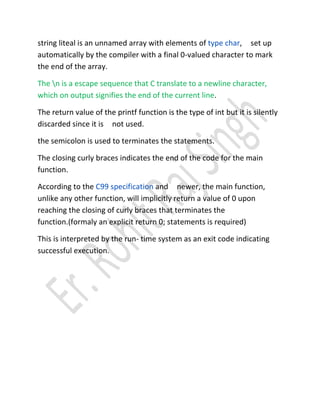 First program of C ( Complete Explanation ) | PDF