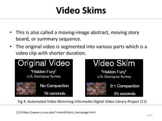 Mtech First progress PRESENTATION ON VIDEO SUMMARIZATION | PPT