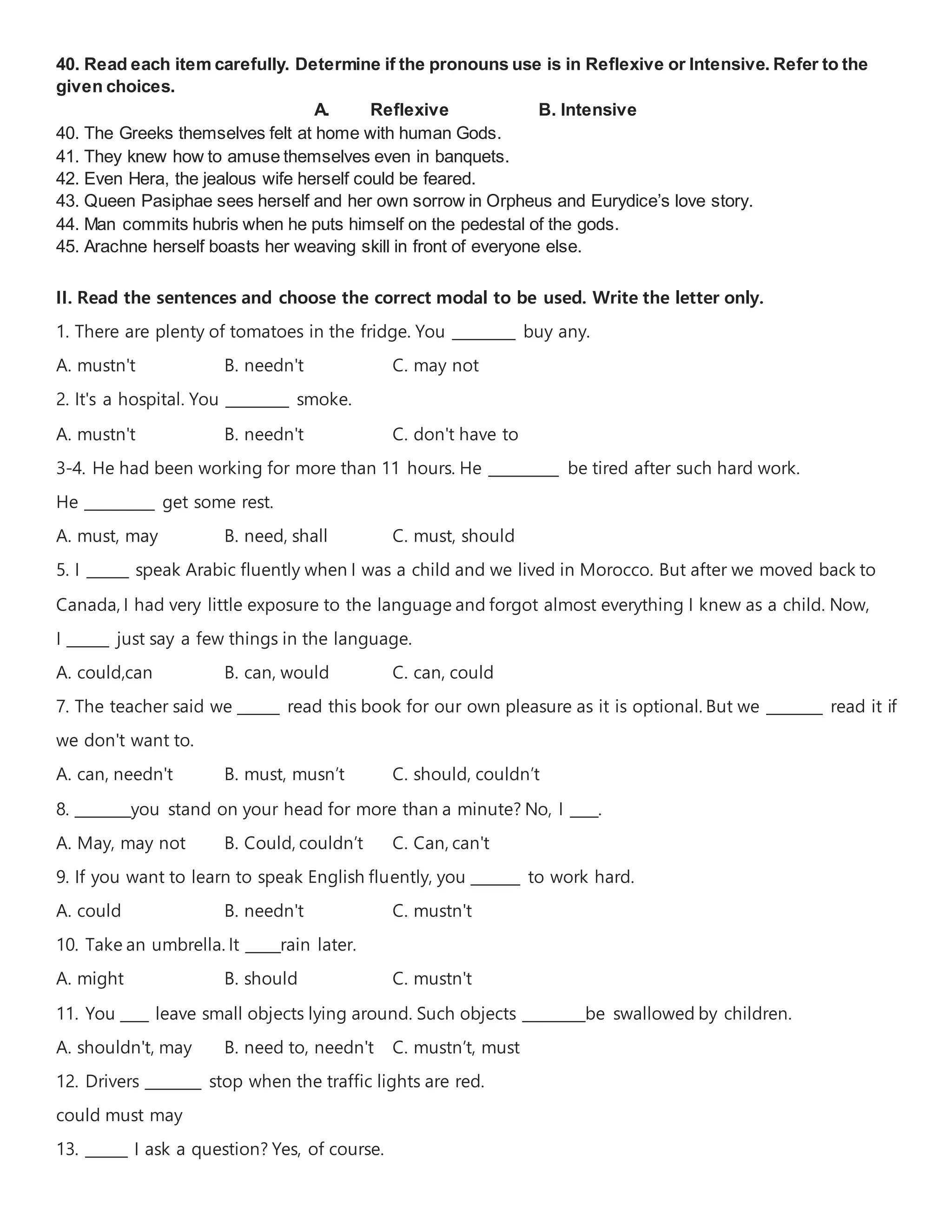 DepEd English Grade 10 First Quarter Examination | DOCX