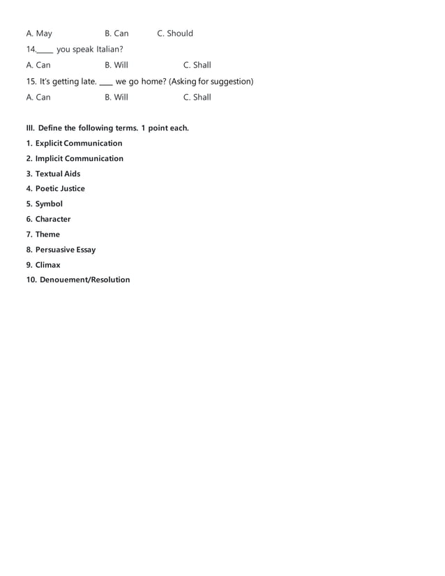 DepEd English Grade 10 First Quarter Examination | DOCX | Hinduism ...