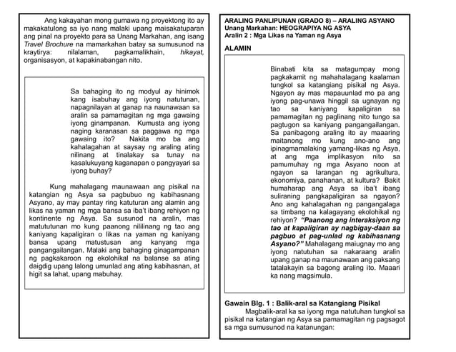 Araling Panlipunan Grade 8 - First Quarter Module | PDF