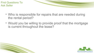 13 Questions to Ask Rent to Own Sellers | PPT