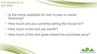 13 Questions to Ask Rent to Own Sellers | PPT