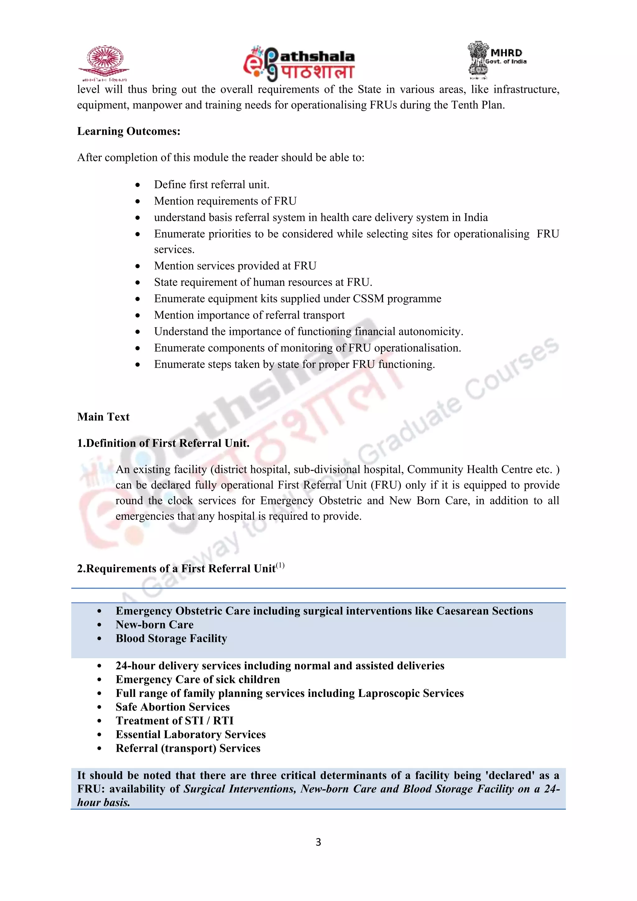 First referral units | PDF