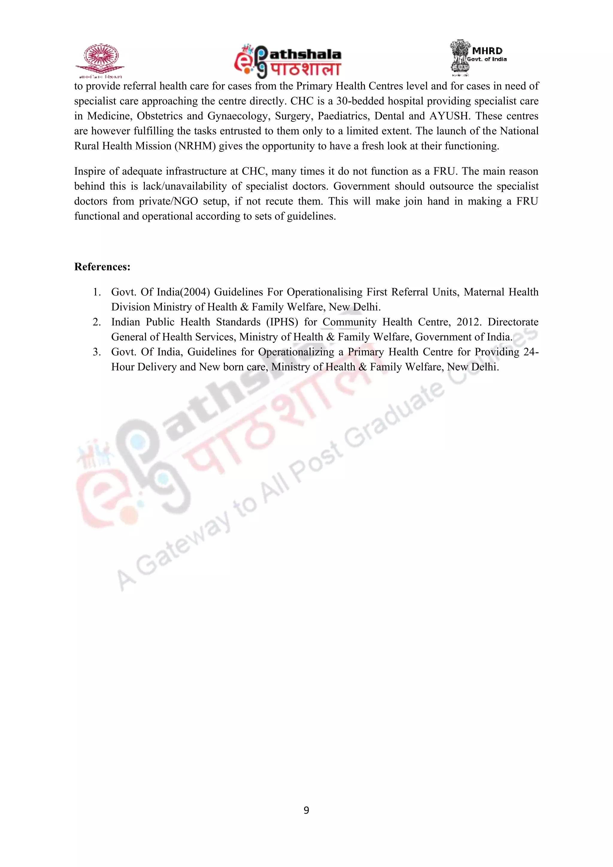 First referral units | PDF