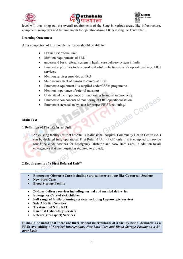 First referral units | PDF