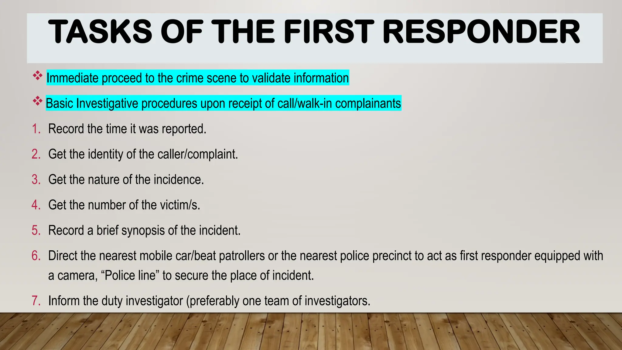 First Responder, Duties, Roles and Functions of a First Responder.pptx
