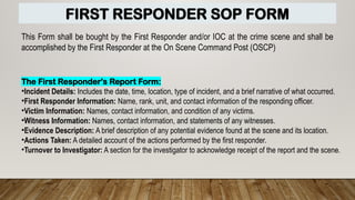 First Responder, Duties, Roles and Functions of a First Responder.pptx