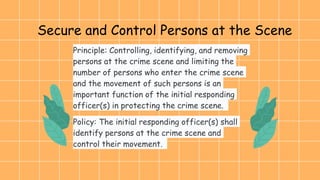 Crime Scene Management: First Responding Officer | PPTX