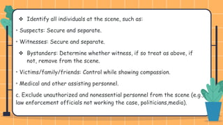 Crime Scene Management: First Responding Officer | PPTX