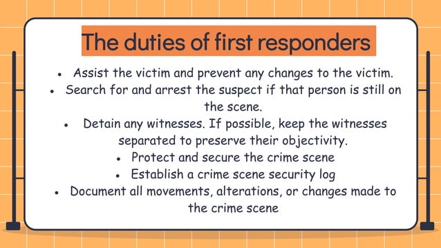 Crime Scene Management: First Responding Officer | PPTX | First Aid ...