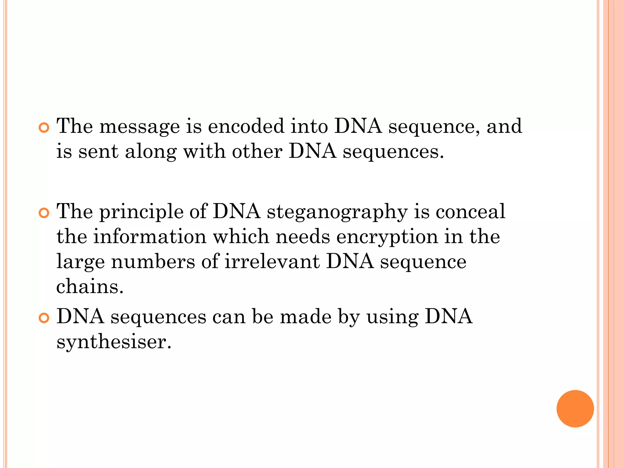 DNA secret writing project first review | PPTX