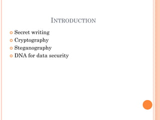 DNA secret writing project first review | PPTX | Genetics | Science