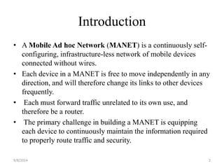 AASR Authenticated Anonymous Secure Routing for MANETs in Adversarial Environments-First review ...