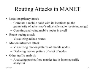 AASR Authenticated Anonymous Secure Routing for MANETs in Adversarial Environments-First review ...