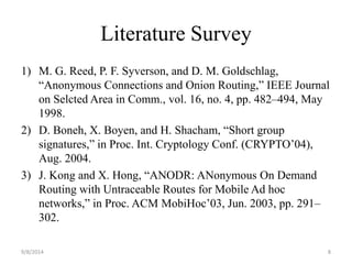 AASR Authenticated Anonymous Secure Routing for MANETs in Adversarial Environments-First review ...