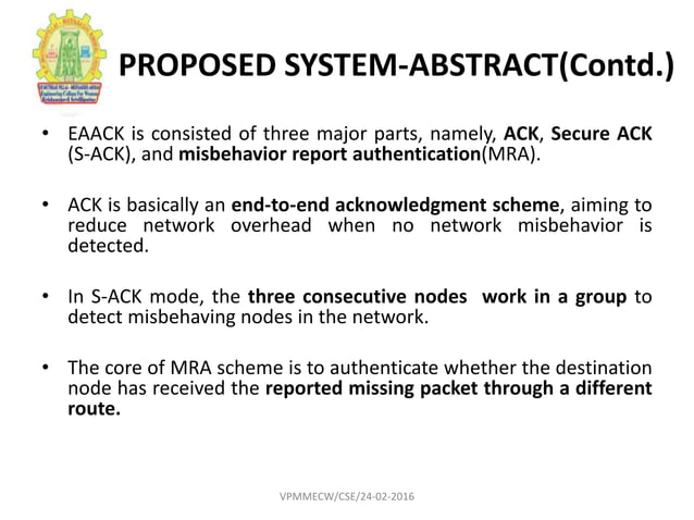Eaack A Secure Intrusion Detection System Overview Pptx Internet Of