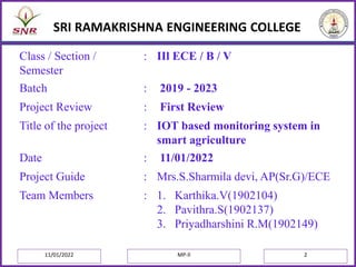 project presentation template on IOT agriculture | PPT