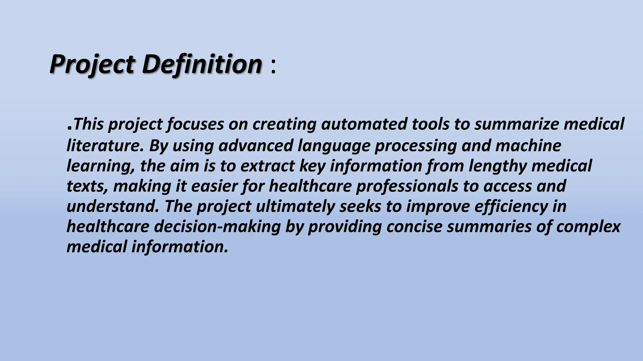 Automatic Summarization Of Medical Literature Ppt