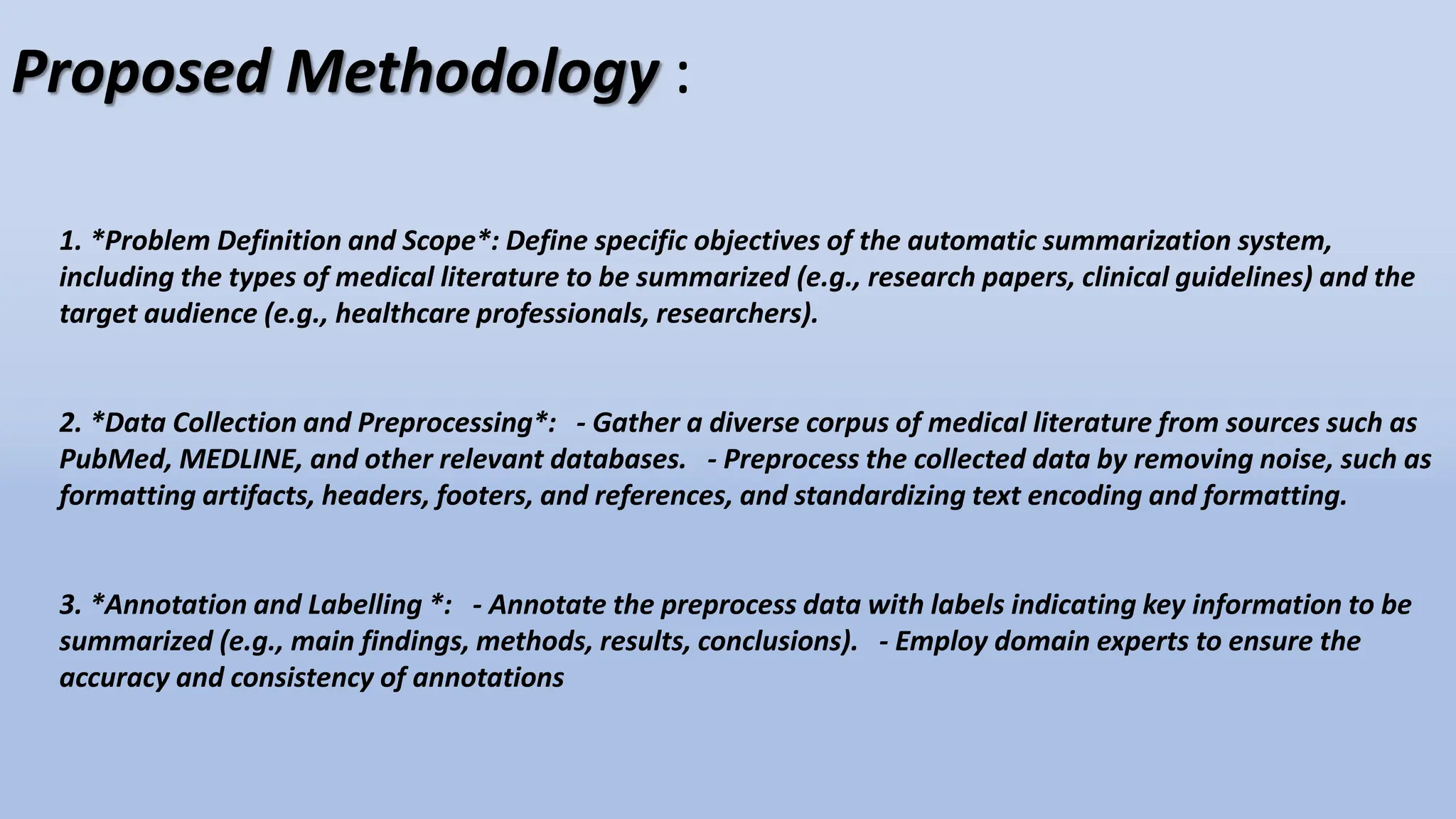 Automatic summarization of medical literature | PPT