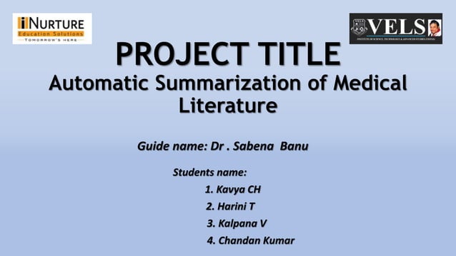 Automatic summarization of medical literature | PPT Automatic summarization of medical literature | PPT