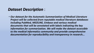 Automatic summarization of medical literature | PPTX