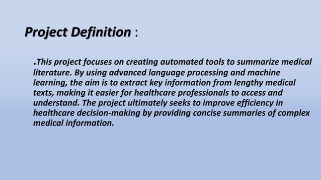 Automatic Summarization Of Medical Literature Ppt