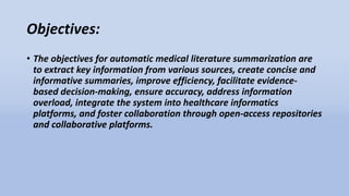 Automatic summarization of medical literature | PPT