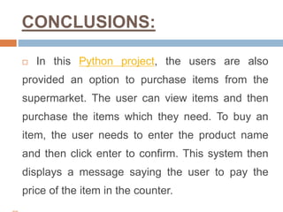 Super market billing system using webcam | PPTX
