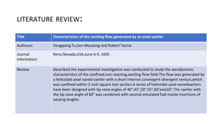 FIRST REVIEW OF SWIRLER -1.pptxmanure and india | PPT