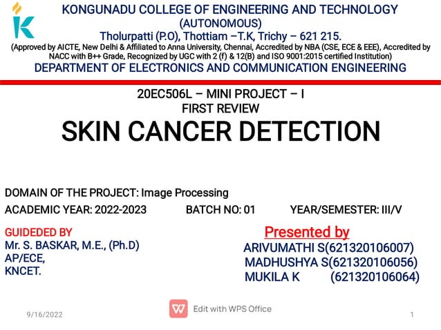 Skin Cancer Detection Mini Project With All the Details Attached! | PDF ...