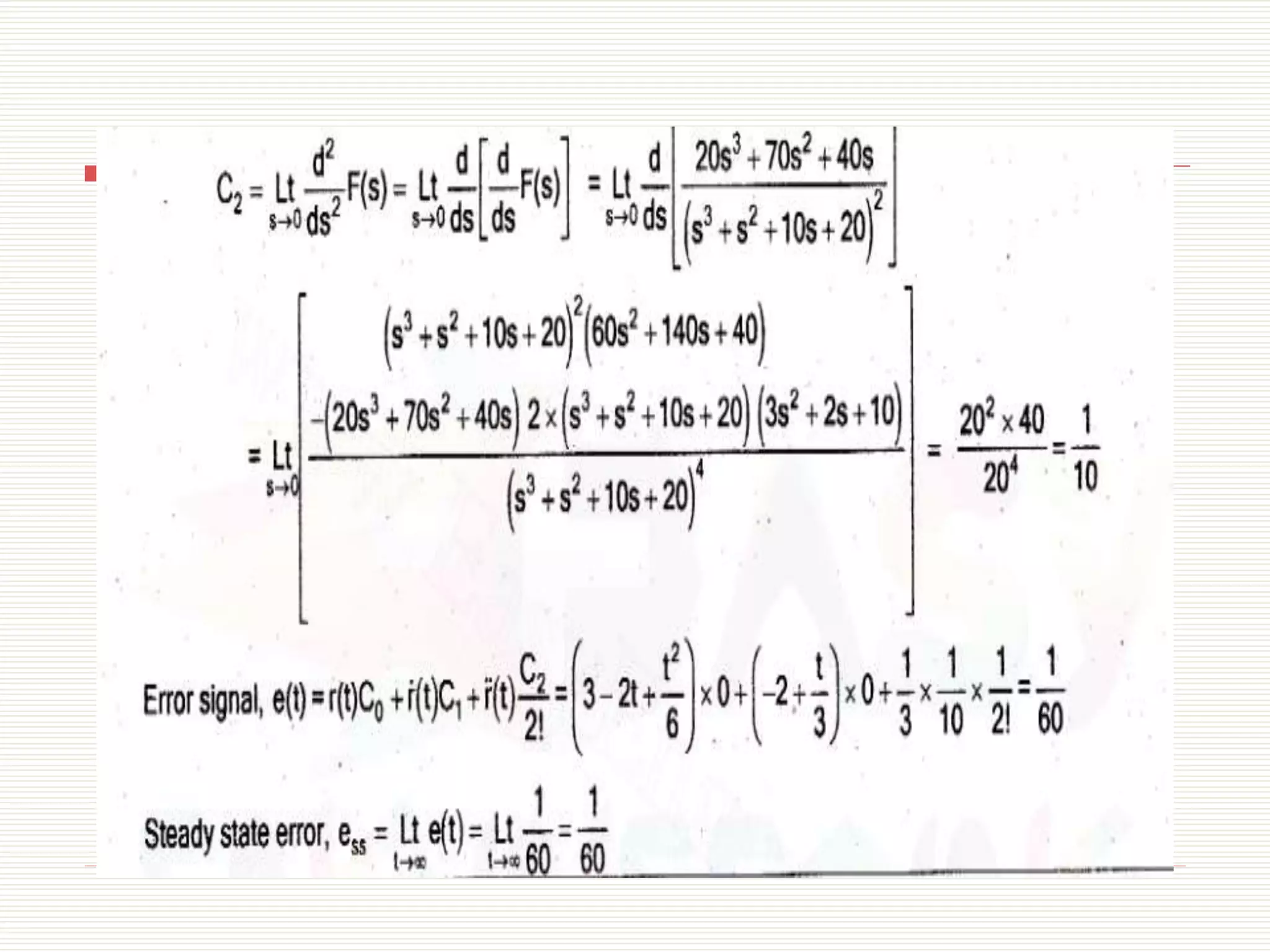 First And Second Order Of The Control Systems Ppt
