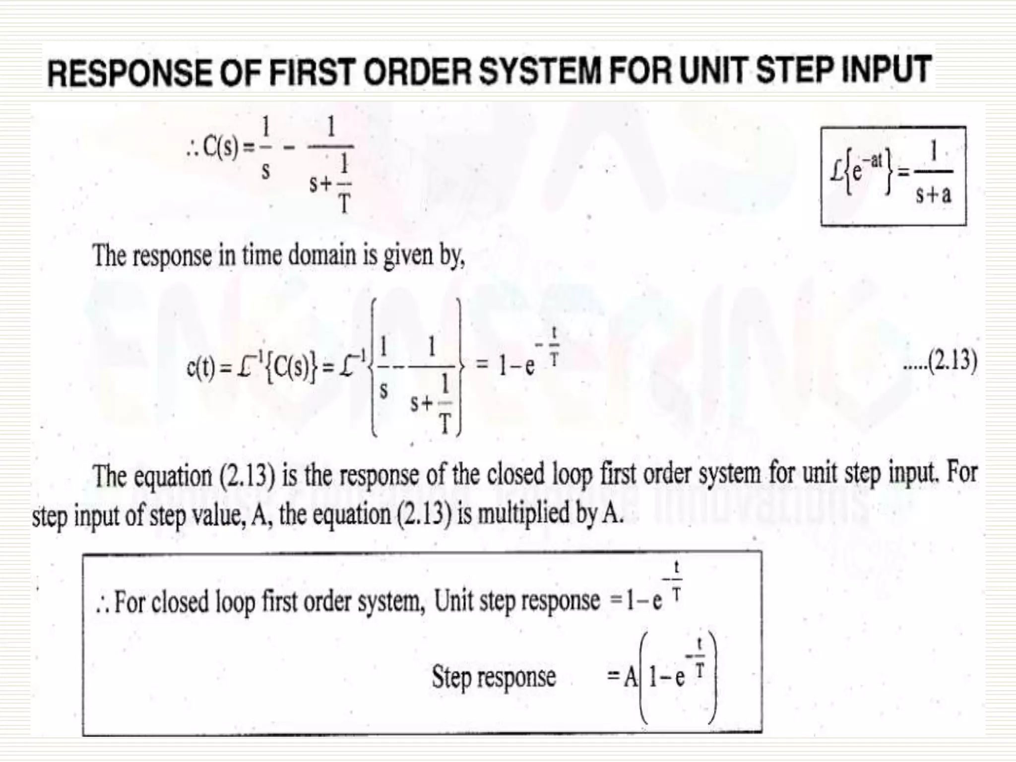 First & second order of the control systems | PPT